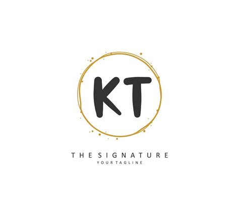 K T Kt Initiale Lettre écriture Et Signature Logo Une Concept écriture Initiale Logo Avec