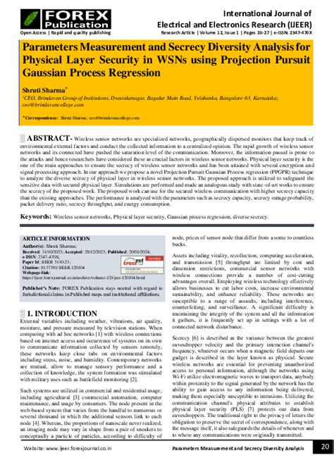 Pdf Parameters Measurement And Secrecy Diversity Analysis For