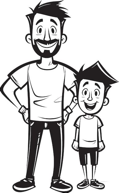 Premium Vector Daddys Boy Cartoon Iconic Emblem Cheerful Moments