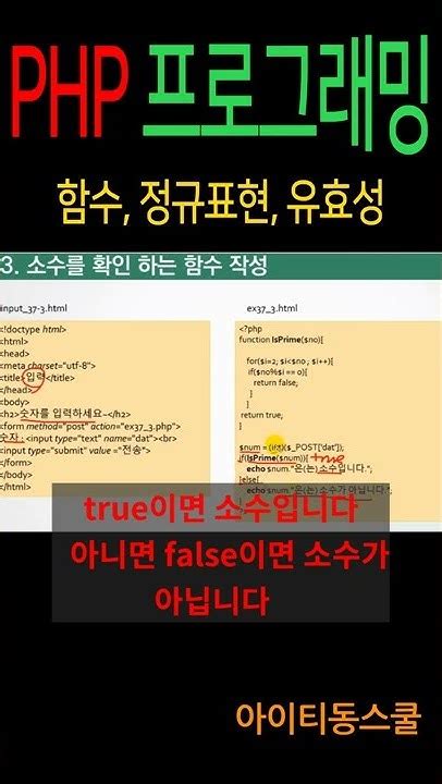 ⌨🖍php 프로그래밍 기초 완전정복함수 정규표현 유효성 파일폴더 Shorts Youtube