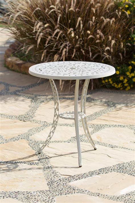 Fiesta Outdoor Aluminum Ecru 3 Piece Bistro Set World Of Decor