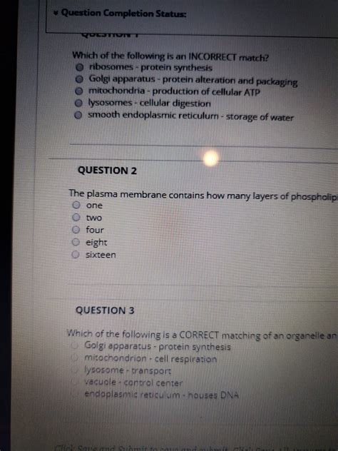 Solved Question Completion Status Which Of The Following Is