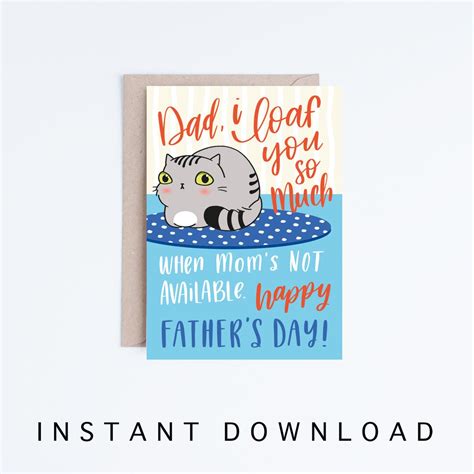 Funny Fathers Day Card Print Instant Download Printable Fathers Day