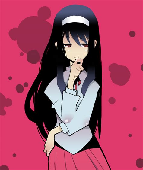Safebooru Black Hair Dowman Sayman Hairband Long Hair Red Eyes Red