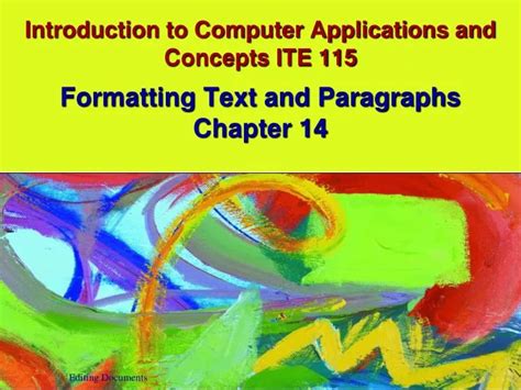 Ppt Introduction To Computer Applications And Concepts Ite 115 Powerpoint Presentation Id