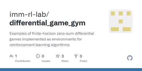 Github Imm Rl Labdifferentialgamegym Examples Of Finite Horizon Zero Sum Differential