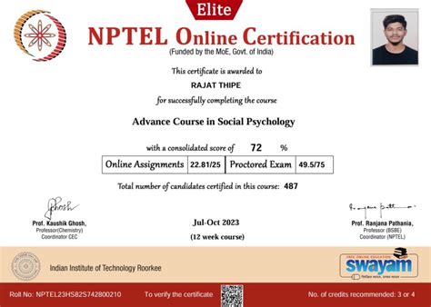 Hello Connections Im Thrilled To Share That Ive Recently Received My Certification From Nptel