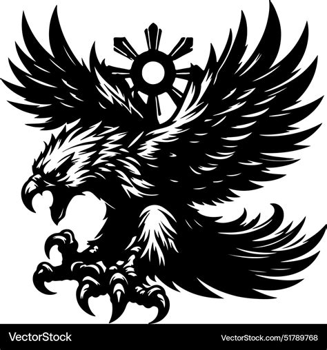 Philippine Eagle Isolated Black Design Royalty Free Vector