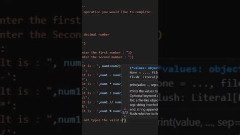 Make A Simple Calculator Using Arithmetic Operations In Python Shorts Python Coding