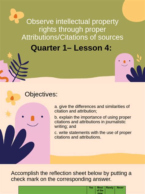 Lesson 4 Citation And Attribution Pdf Citation