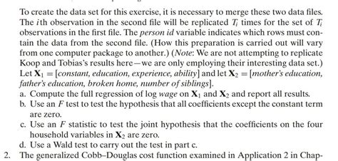To Create The Data Set For This Exercise It Is Chegg Com