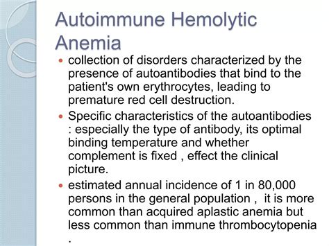 Autoimmune Hemolytic Anemia Pptx