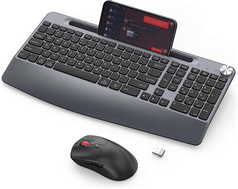 Gamcatz Ergonomic Wireless Keyboard And Mouse With Wrist Rest，phone Holder 2 4ghz
