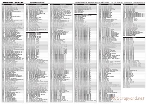 Xray Scx 2021 Scx21 Exploded View And Parts List 320300