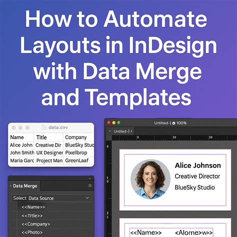 How To Automate Layouts In Indesign With Data Merge And Templates