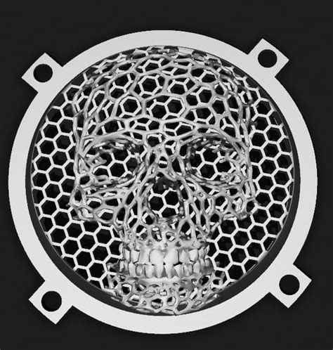 97 25 Harley Inner Touring 3d Webbed Skull Speakers Grill Covers Set