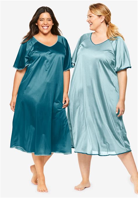 2 Pack Nightgown Set By Only Necessities® Plus Size Nightgowns Woman