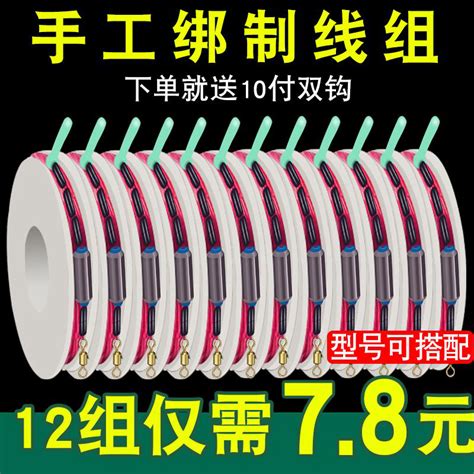 6 12个装绑好成品线组方便钓鱼线送鱼钩主线子线套装全套渔具用品 巨鳍王旗舰店