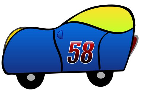 Clipart 2d Blue Funny Car