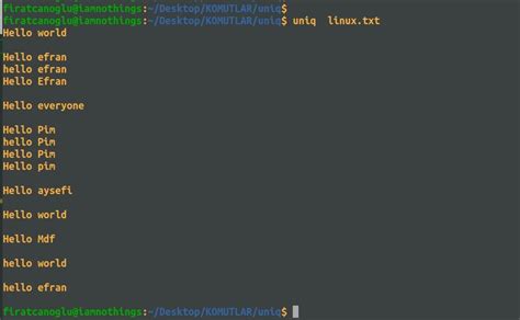 Örneklerle Linuxta Uniq Komutu Nasıl Kullanılır Linux Data Linux