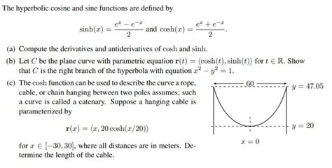 Solved The Hyperbolic Cosine And Sine Functions Are Defined