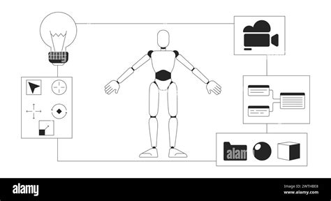 Video Game Character Designing 2d Linear Illustration Concept Stock Vector Image And Art Alamy