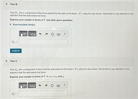 Solved Part BFind Fx The X Component Of The Force Exerted Chegg Com