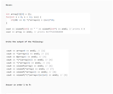 Solved Given Int Array 3 4 Forint I 0 I