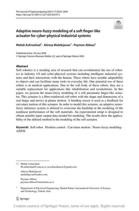 Adaptive Neuro Fuzzy Modeling Of A Soft Finger Like Actuator For Cyber Physical Industrial