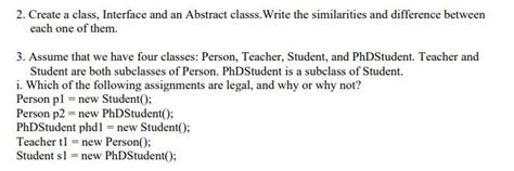 Solved 2 Create A Class Interface And An Abstract Classs