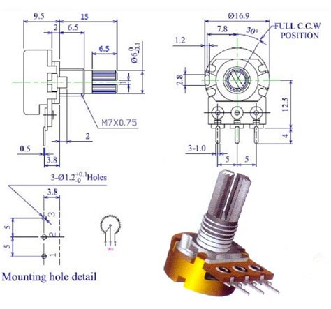 Potentiometer Datasheet 8mm Rotary Potentiometer Knobs Rc0805 Rotary