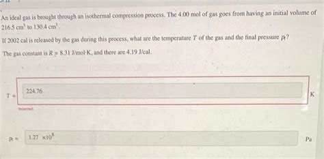 Solved An Ideal Gas Is Brought Through An Isothermal