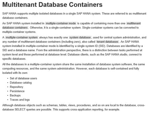 Whats The Best Thing About Sap Hana Multitenancy Sap Community