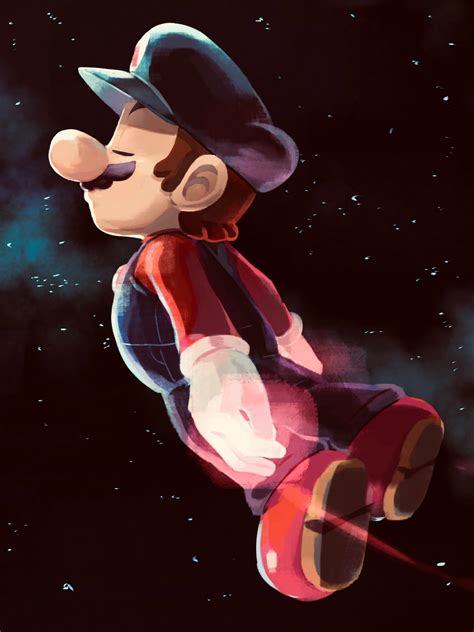 Red Star Mario Galaxy Mario