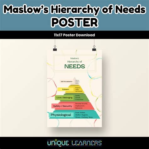 Maslows Hierarchy Of Needs Poster Maslows Hierarchy Of Needs