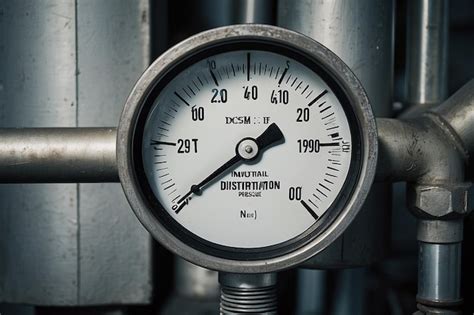 Closeup Of An Industrial Manometer Showing Gas Distribution Pressure In