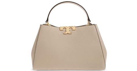 Tory Burch Eleanor Medium Leather Satchel Bag In Natural Lyst