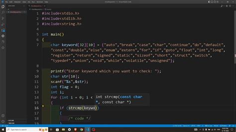 Check Whether String Are Keyword Or Not With Program Compiler Design