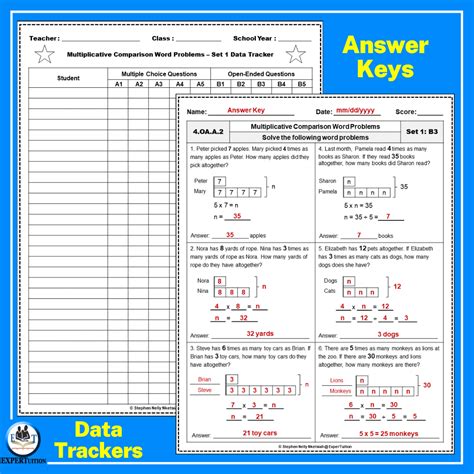 Multiplicative Comparison Word Problems Worksheets Set 1 Made Worksheets Library