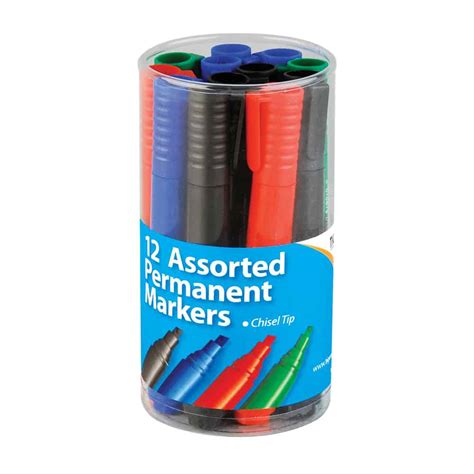 Tiger Permanent 4 5mm Chisel Tip Marker Assorted Tub Impact Charity Supplies