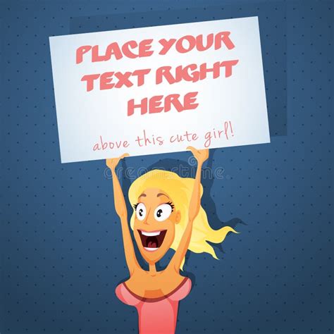 Girl With Text Board Stock Vector Illustration Of Holding 42384002