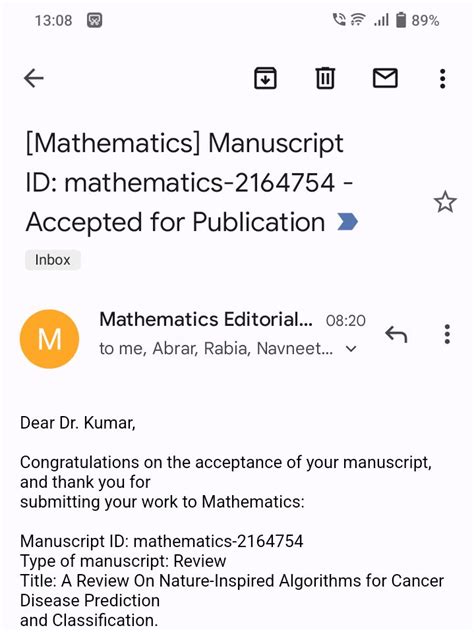 Pavan Kumar Phd On Linkedin Mdpi Nature Algorithms Cancer Disease Prediction Science