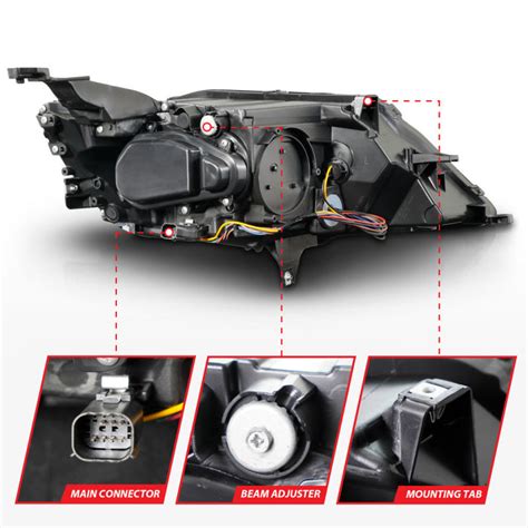 Anzo 14 20 Chevrolet Impala Square Projector Led Bar Headlights W Bla