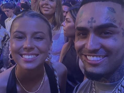 Lil Pump The Florida Rap Star Posing Alongside Hawk Tuah Vixen Hailey Welch Is Priceless