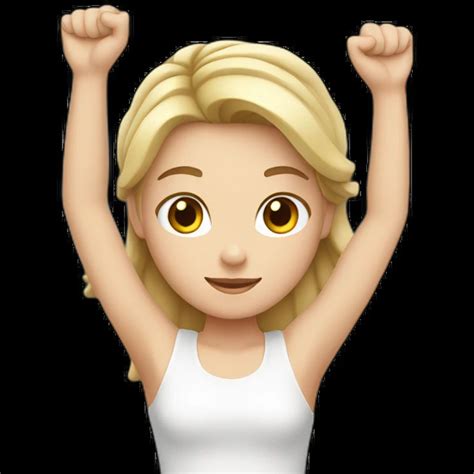 White Girl With Arms Up Emoji Ai Emoji Generator