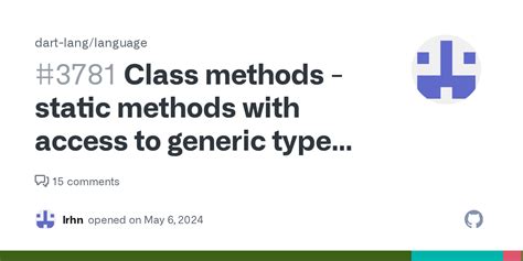 Class Methods Static Methods With Access To Generic Type Parameters · Issue 3781 · Dart Lang