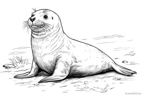 Robbe Am Ufer Robben Ausmalbild Eu