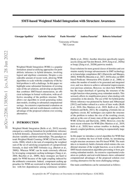 Smt Based Weighted Model Integration With Structure Awareness Deepai
