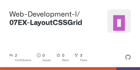 GitHub Web Development I EX LayoutCSSGrid