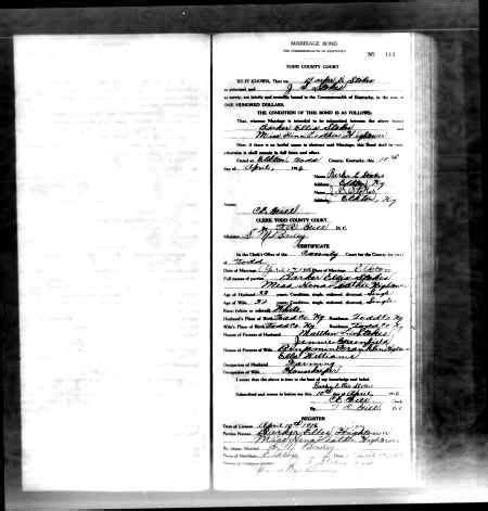 Benjamin Franklin Hightower In Kentucky Marriages